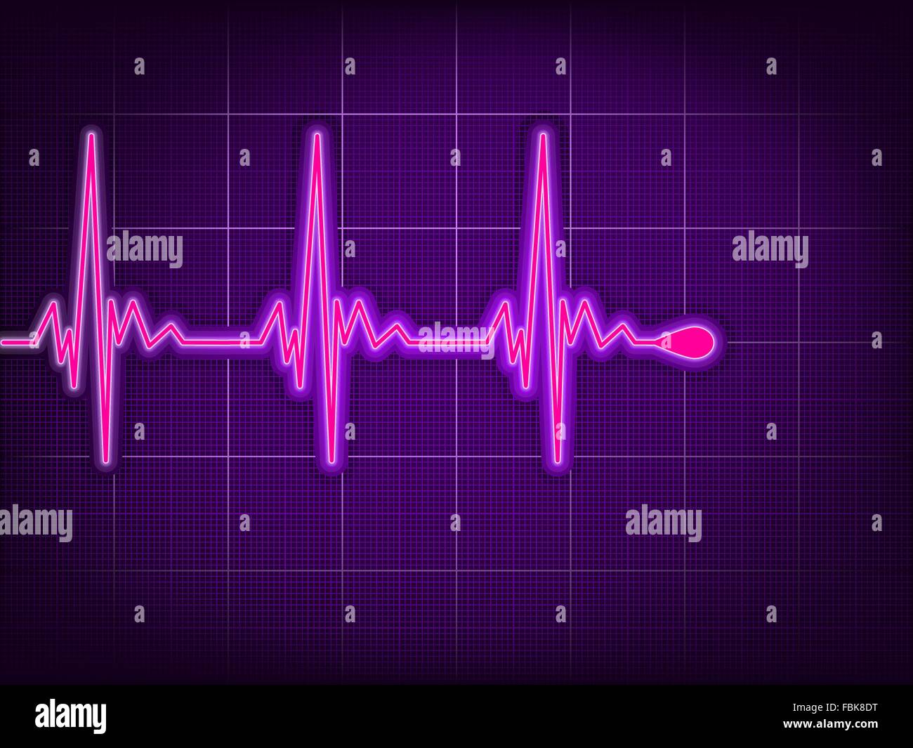 Heart cardiogram on it deep purple. EPS 8 Stock Vector Image & Art - Alamy