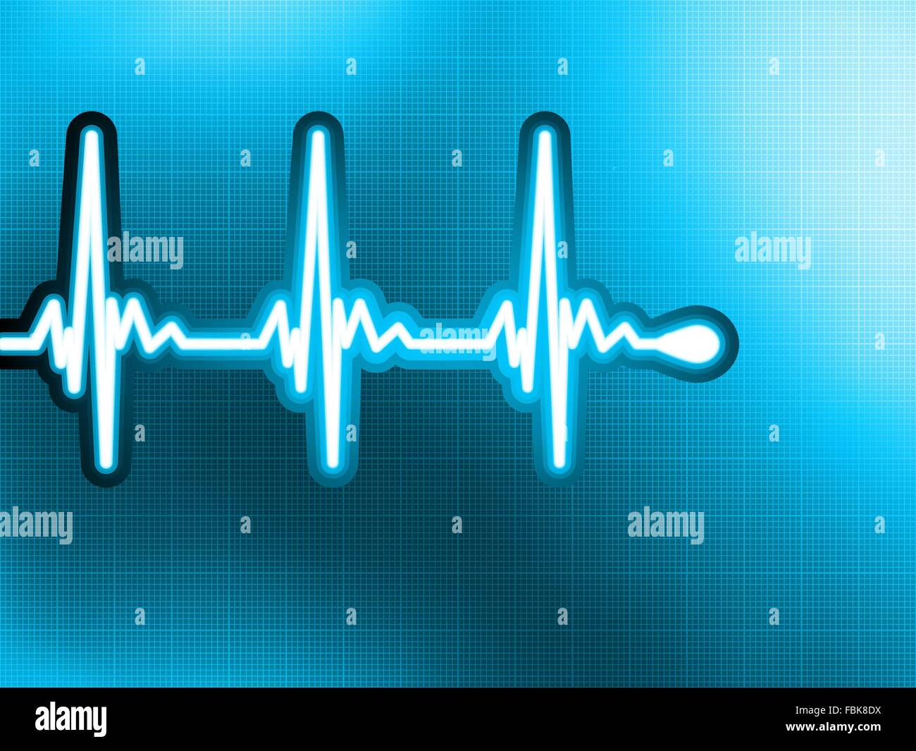 Heart cardiogram with shadow on deep blue. EPS 8 Stock Vector Image ...