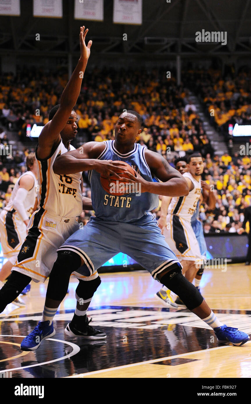 Wichita, Kansas, USA. 17th Jan, 2016. Indiana State Sycamores center ...