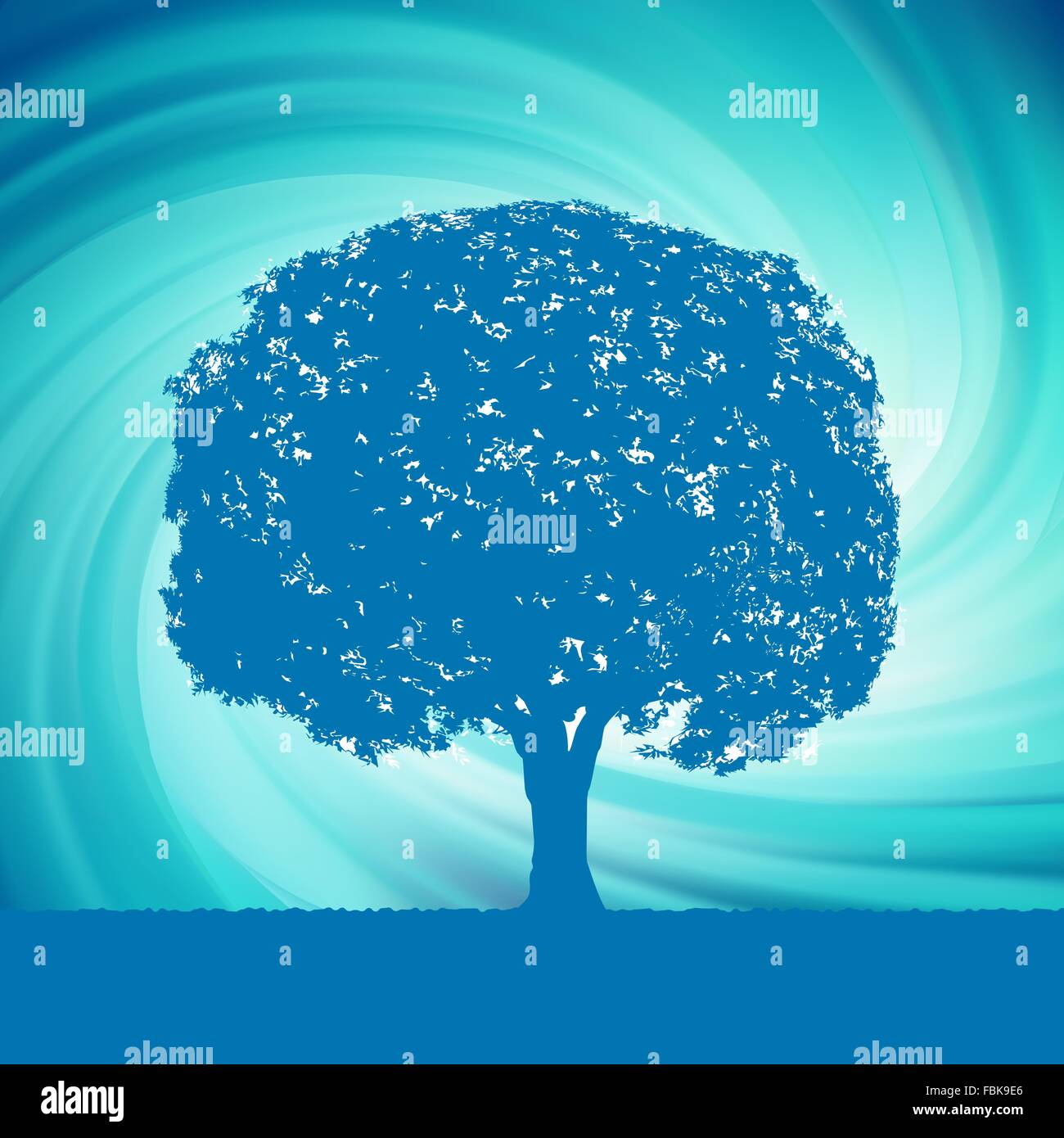 Tree with blue twirl for your design. EPS 8 Stock Vector Image & Art ...