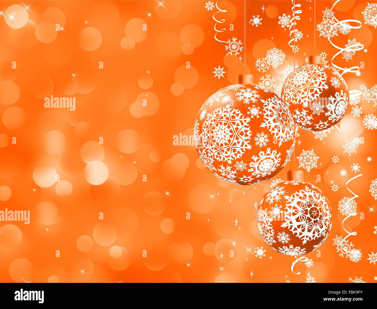 Christmas orange background with snowflakes. EPS 8 Stock Vector Image ...