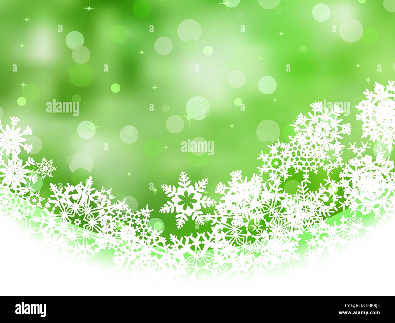 Green background with snowflakes. EPS 8 Stock Vector Image & Art - Alamy