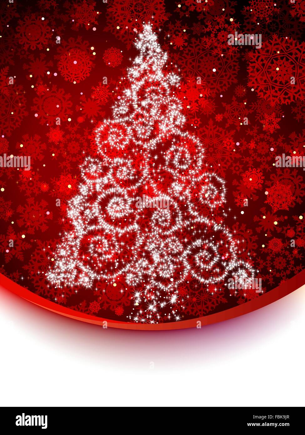 Abstract red card with christmas tree. EPS 8 Stock Vector Image & Art ...