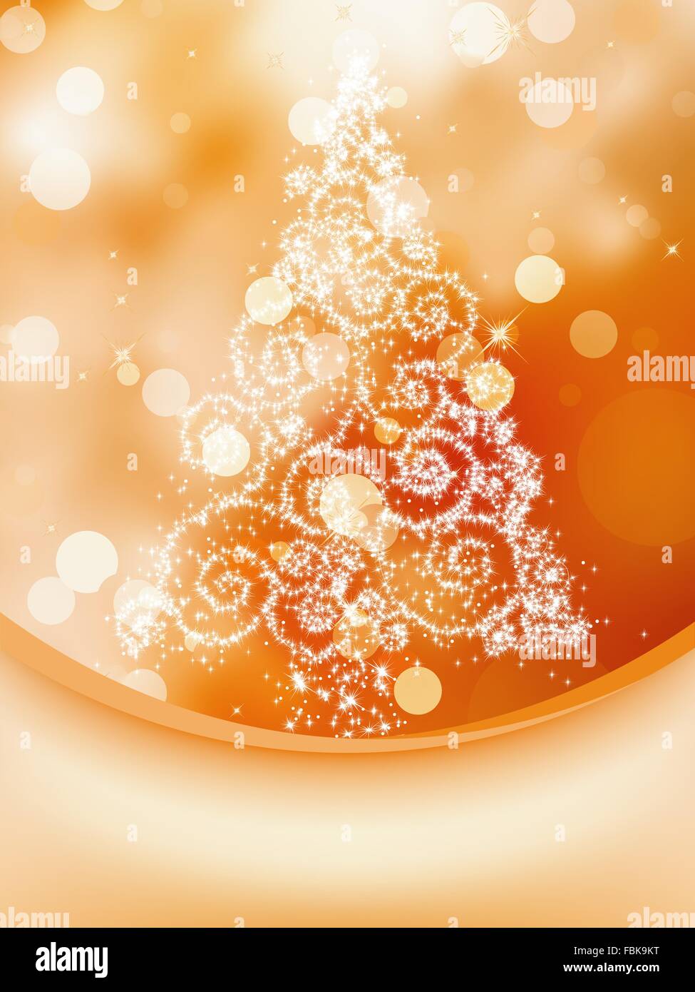 Christmas Tree on bokeh, Greeting Card. EPS 8 Stock Vector Image & Art ...