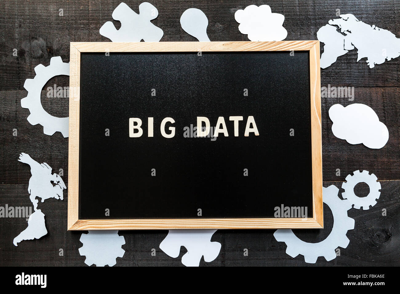 Wooden letters on slate and wood background with a concept message ...
