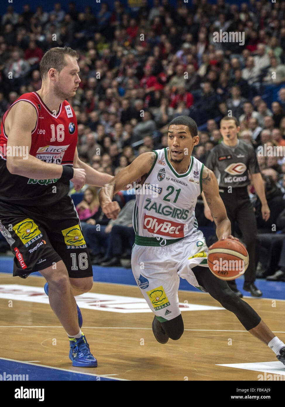 Vilnius, Lithuania. 17th Jan, 2016. Olivier Hanlan (L) of Zalgiris ...