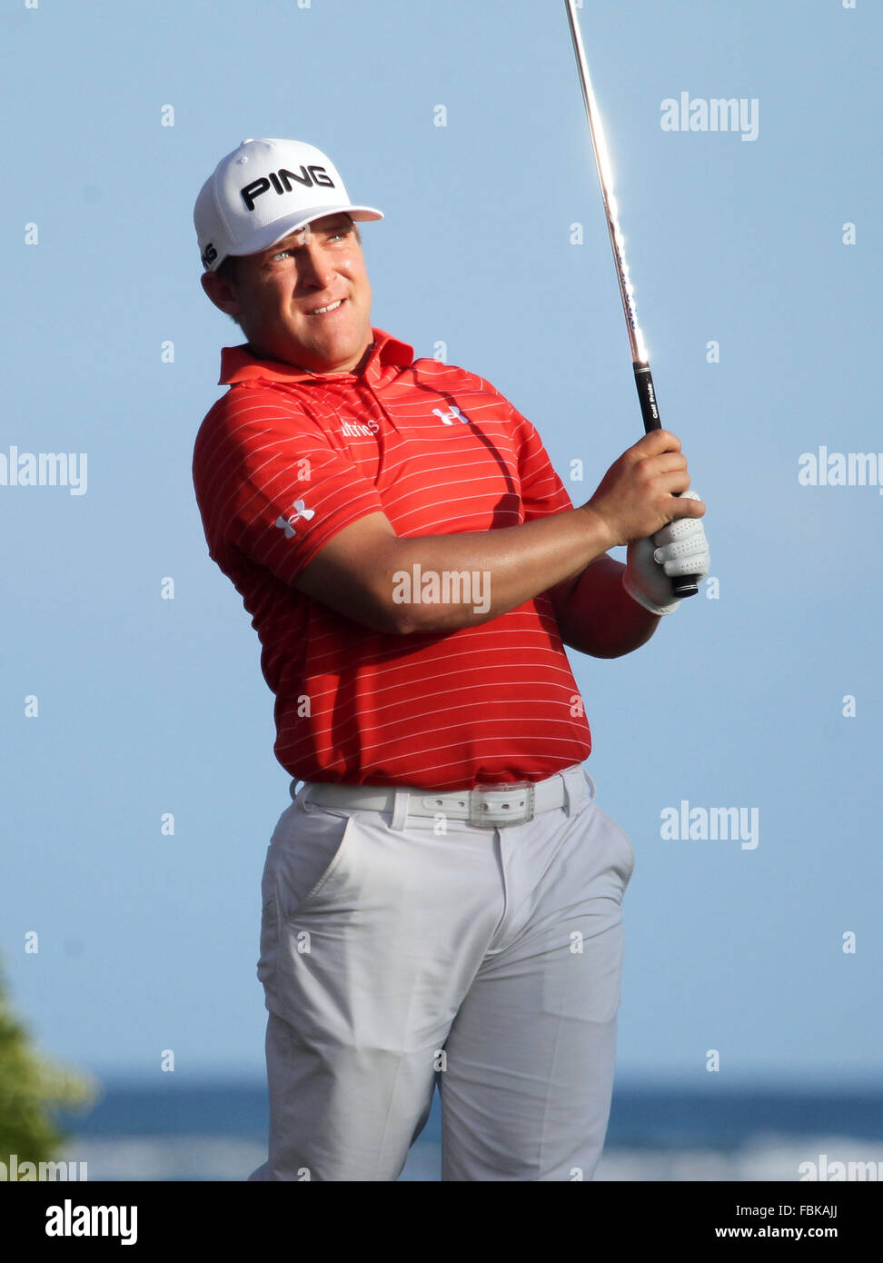 January 16, 2016 - Daniel Summerhays tees off on the 17th hole during ...