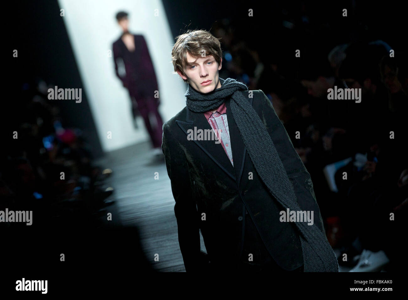 Milan, Italy. 17th Jan, 2016. Models display creations for Bottega ...