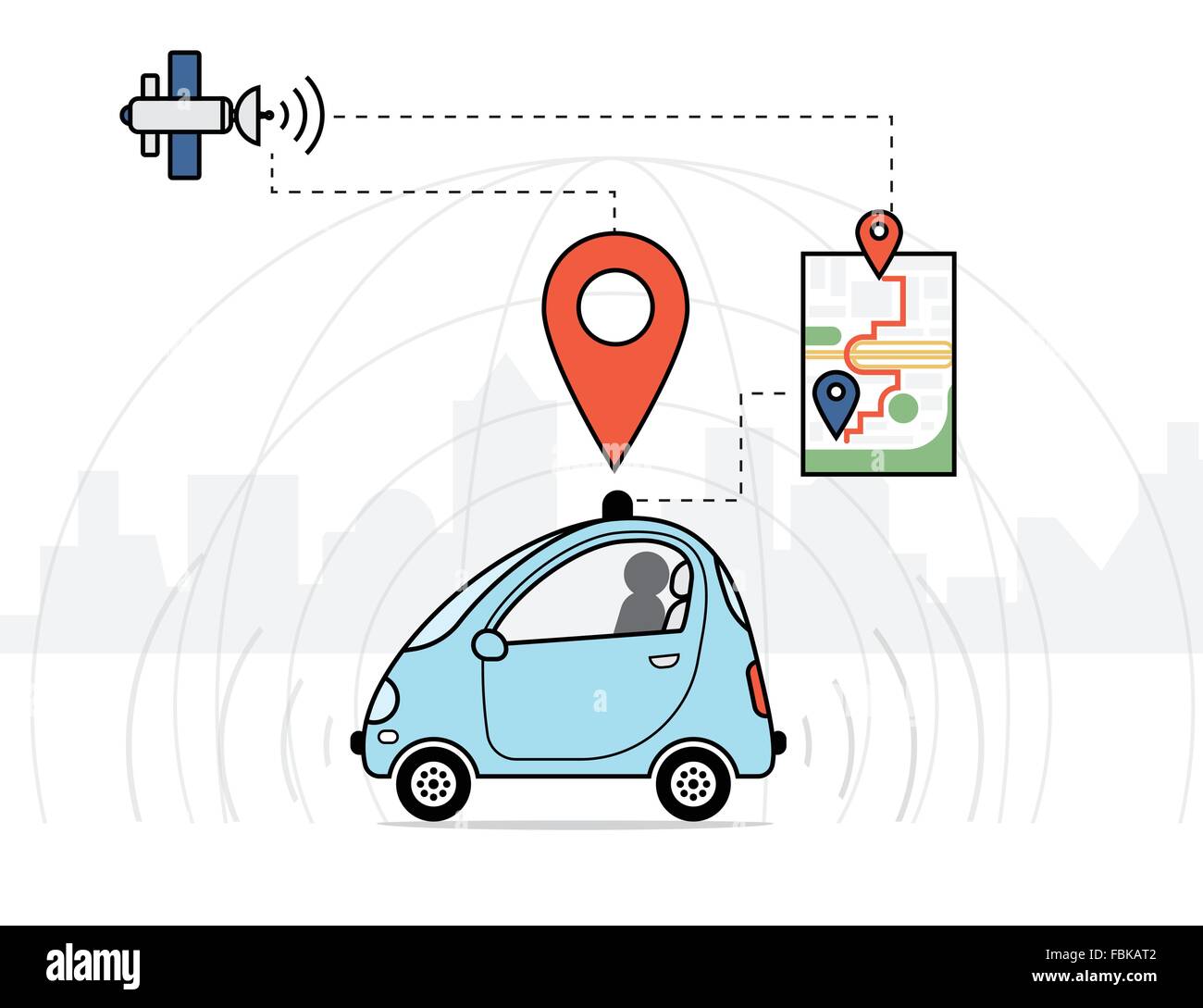 Self-driving car infographic illustration Stock Vector Image & Art - Alamy