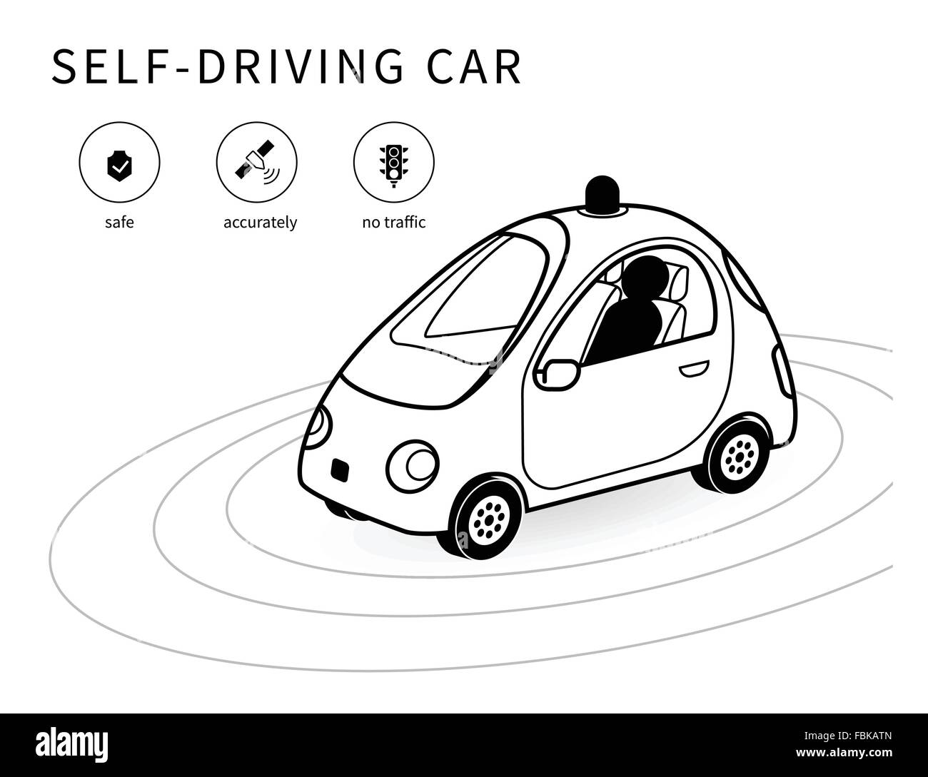 Self driving car line Cut Out Stock Images & Pictures - Alamy
