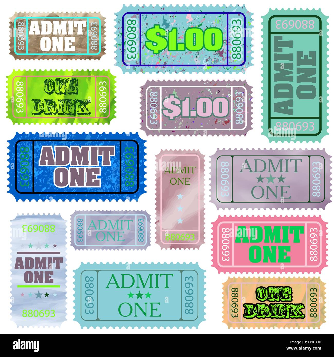 Ticket stub play Stock Vector Images - Alamy