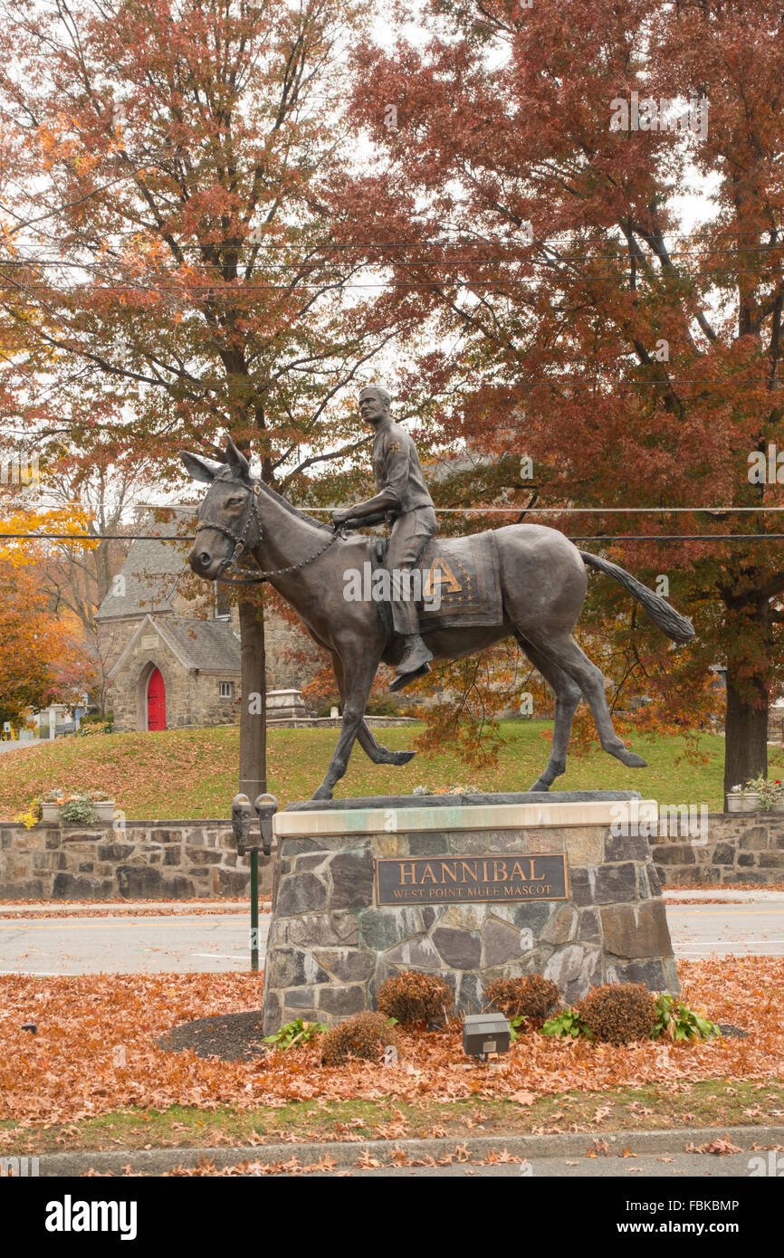 Hannibal mule mascot sculpture in West Point NY Stock Photo - Alamy