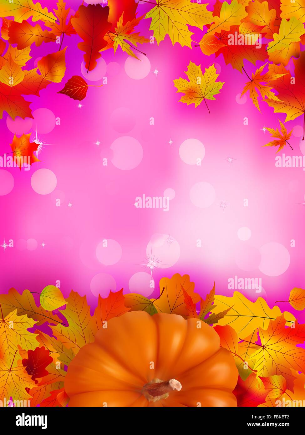 Pumpkin pattern on pink Stock Vector Images - Alamy