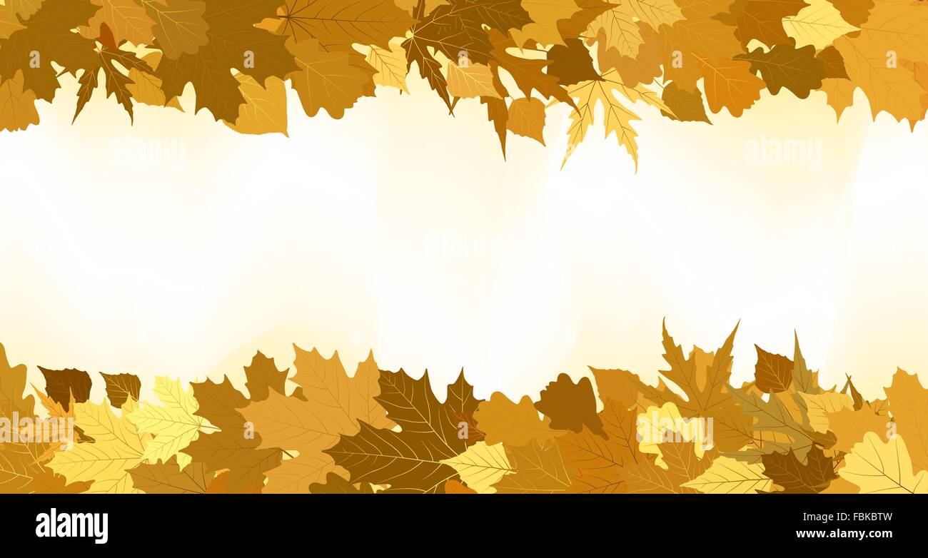 Golden autumn border made from leaves. EPS 8 Stock Vector Image & Art ...