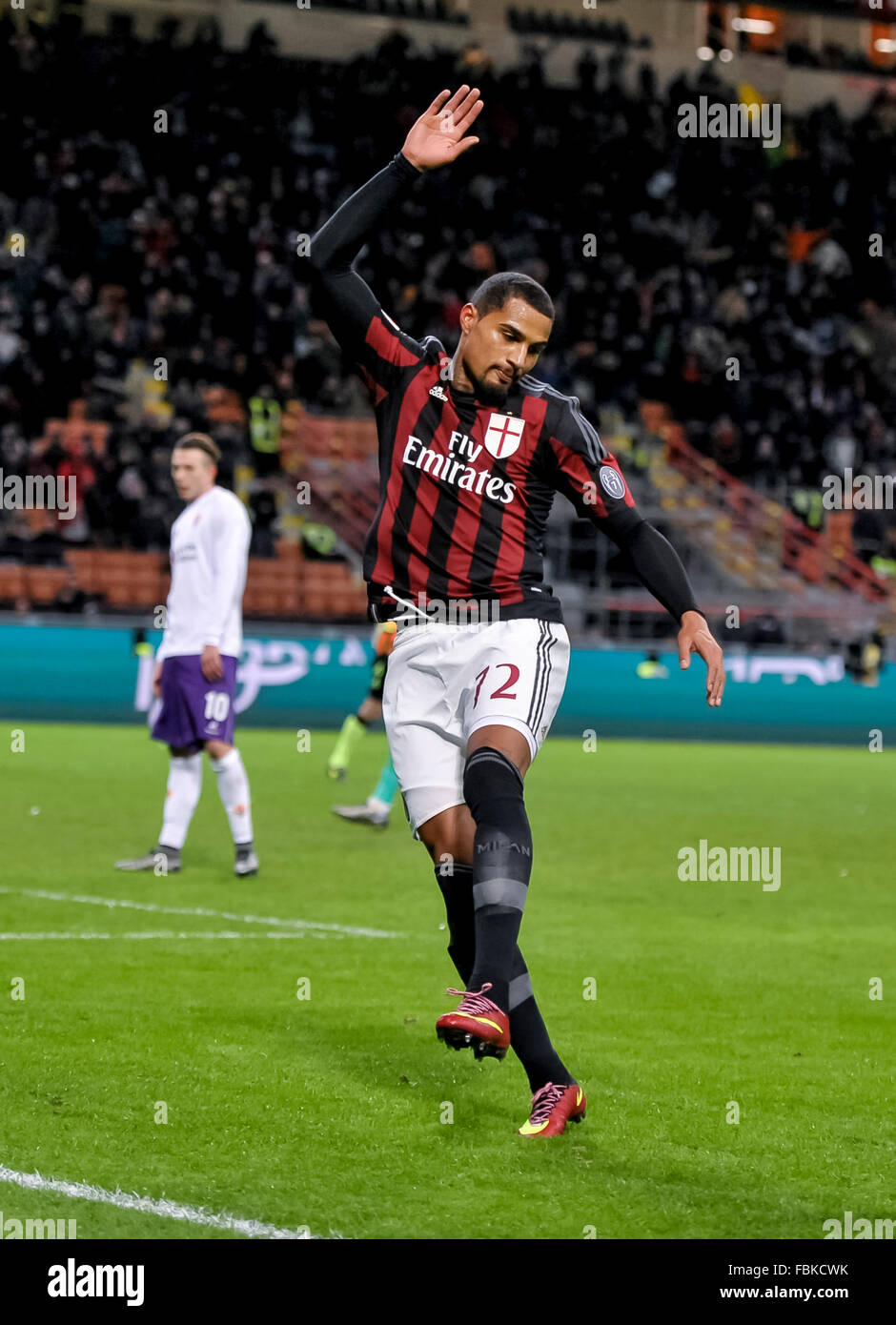Milan, Italy. 17th Jan, 2016. Kevin-Prince Boateng celebrates after ...
