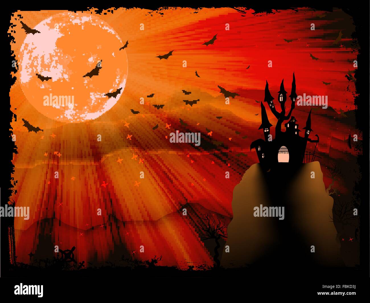 Halloween poster with zombie background. EPS 10 Stock Vector Image ...