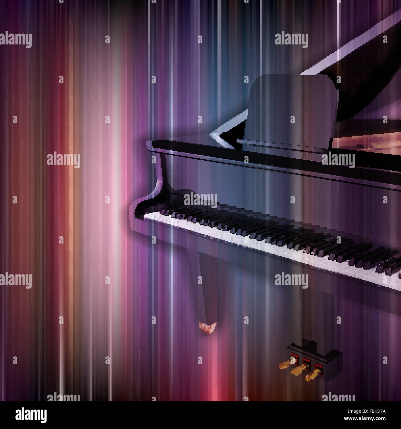 abstract blue music background with grand piano Stock Vector Image ...
