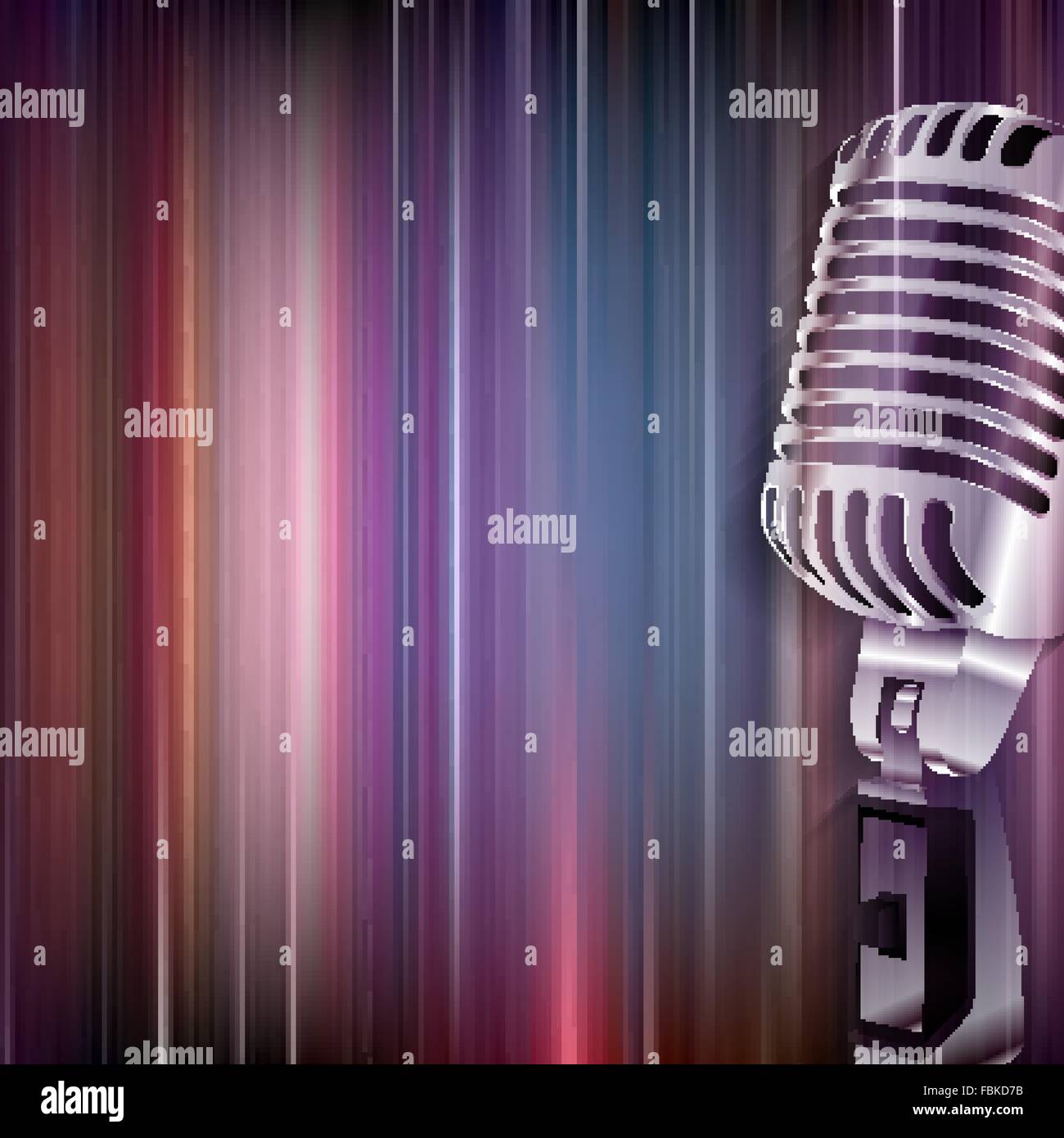 abstract blue music background with retro microphone Stock Vector Image ...