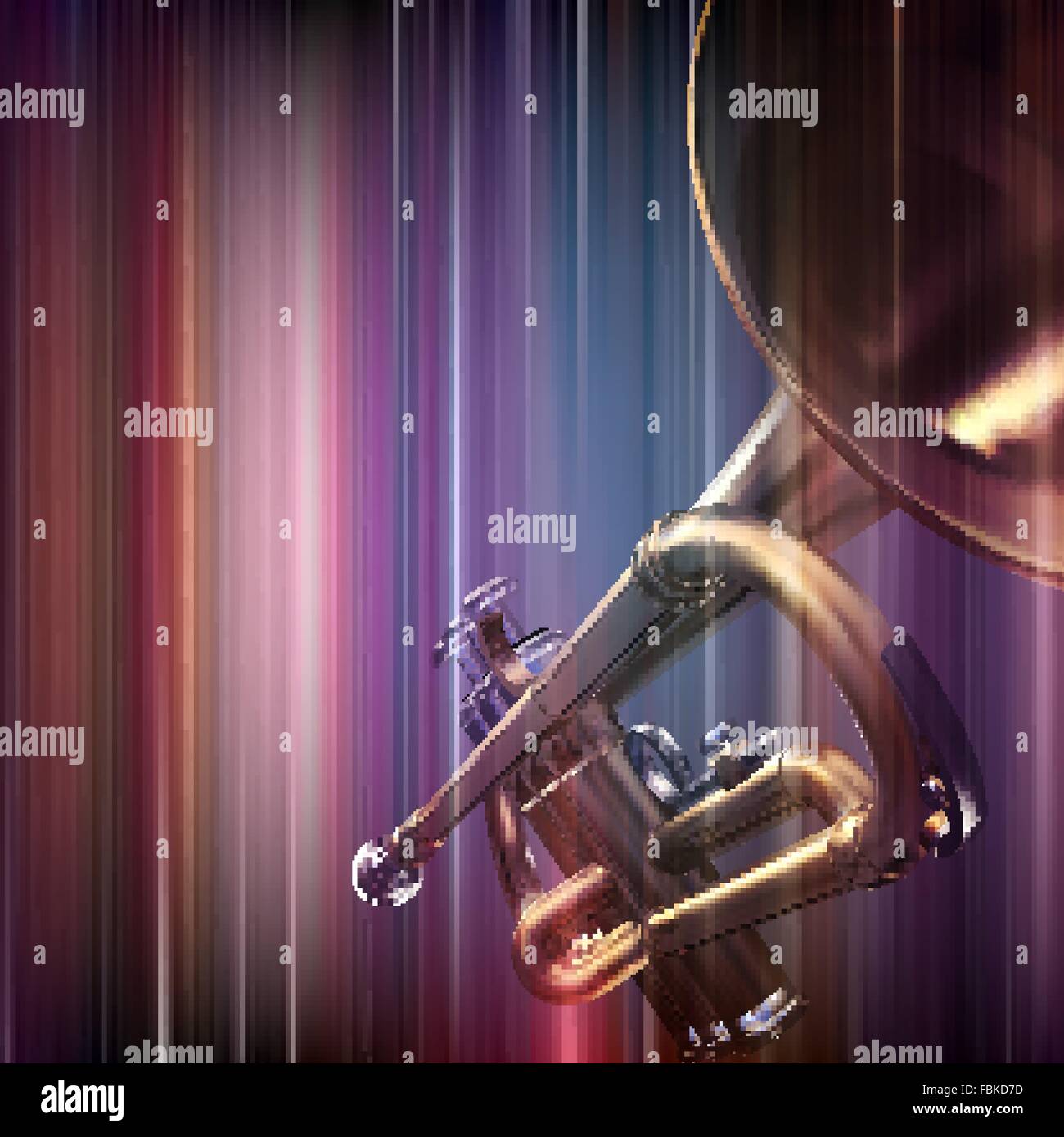 abstract blue music background with trumpet Stock Vector Image & Art ...