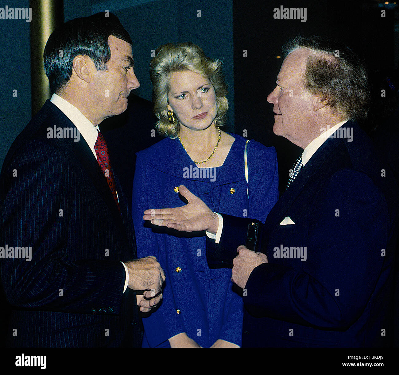 Washington, DC. USA, 1992 Sam Donaldson with his wife Jan Smith talk ...