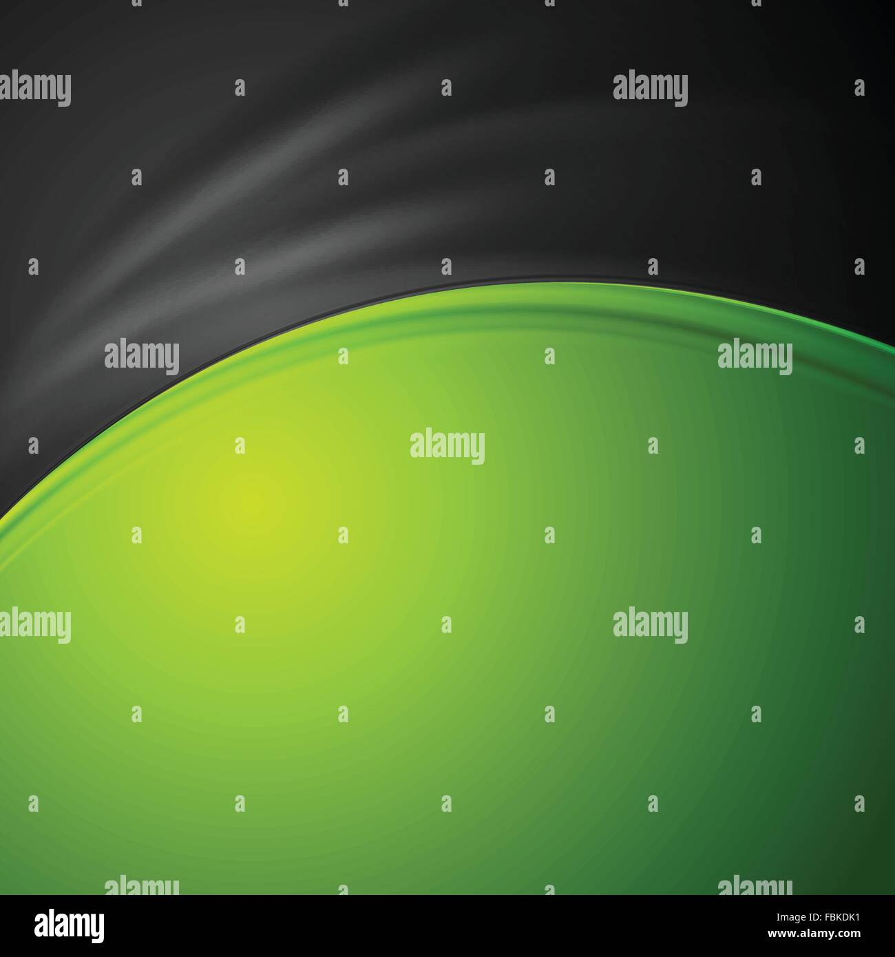 Contrast green and black abstract wavy background. Vector smooth curves ...