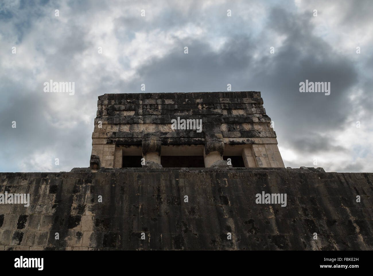 The Upper Temple of the Jaguar in the Great Ball Court sports arena on ...
