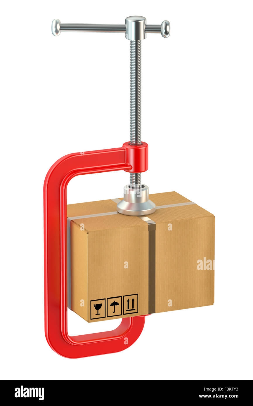 cardboard box in the clamp Stock Photo - Alamy