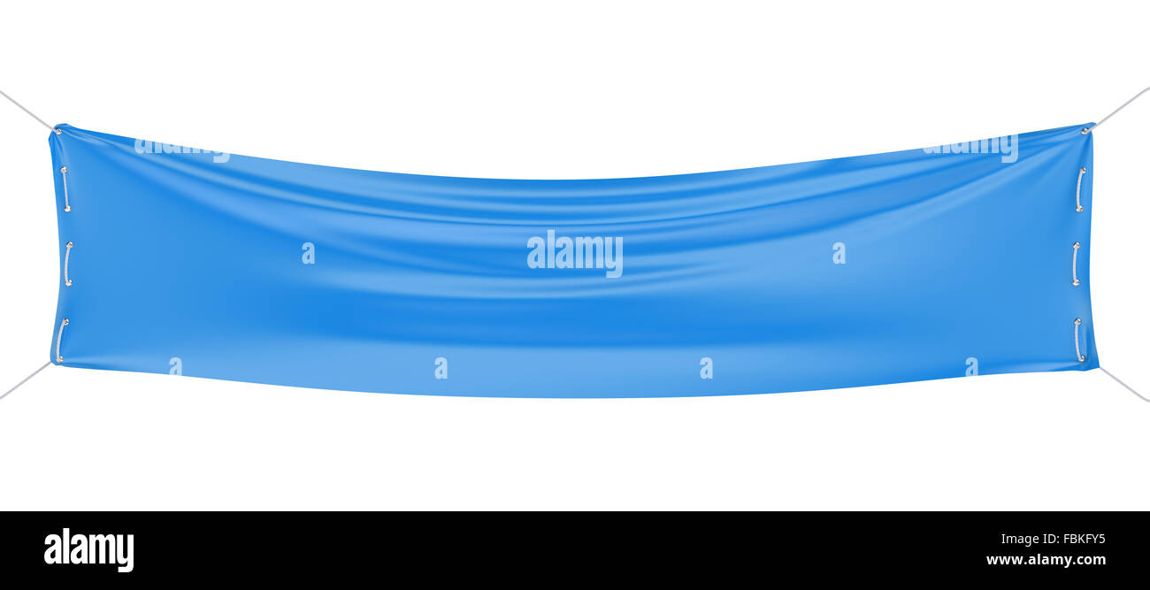 empty blue banner isolated on white background Stock Photo - Alamy