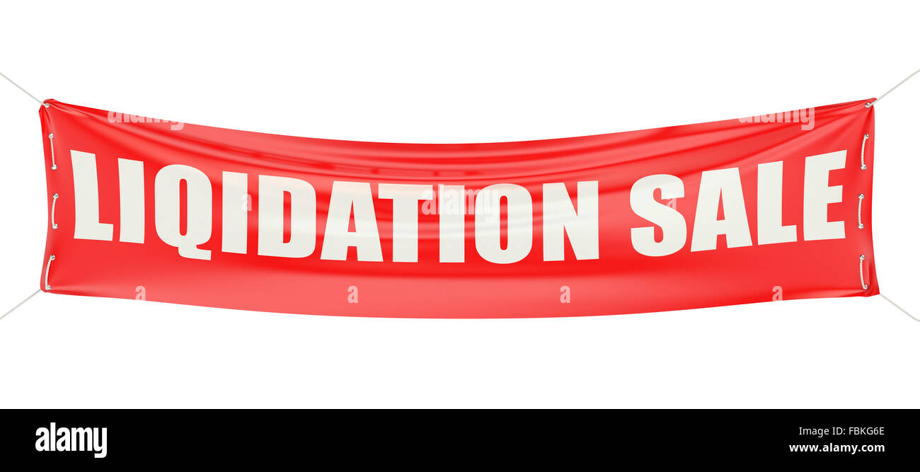 liquidation sale concept on the red banner Stock Photo - Alamy