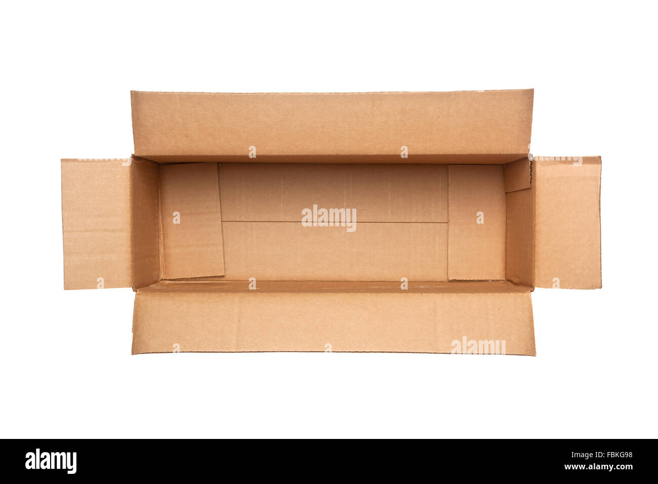 Opened rectangular cardboard box isolated on white background Stock ...