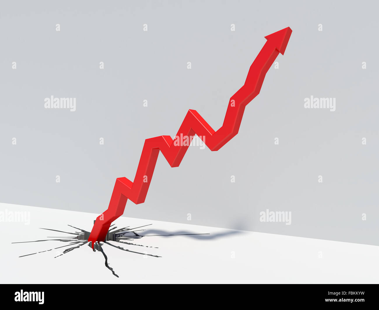 Red arrow pointing up Stock Photo - Alamy