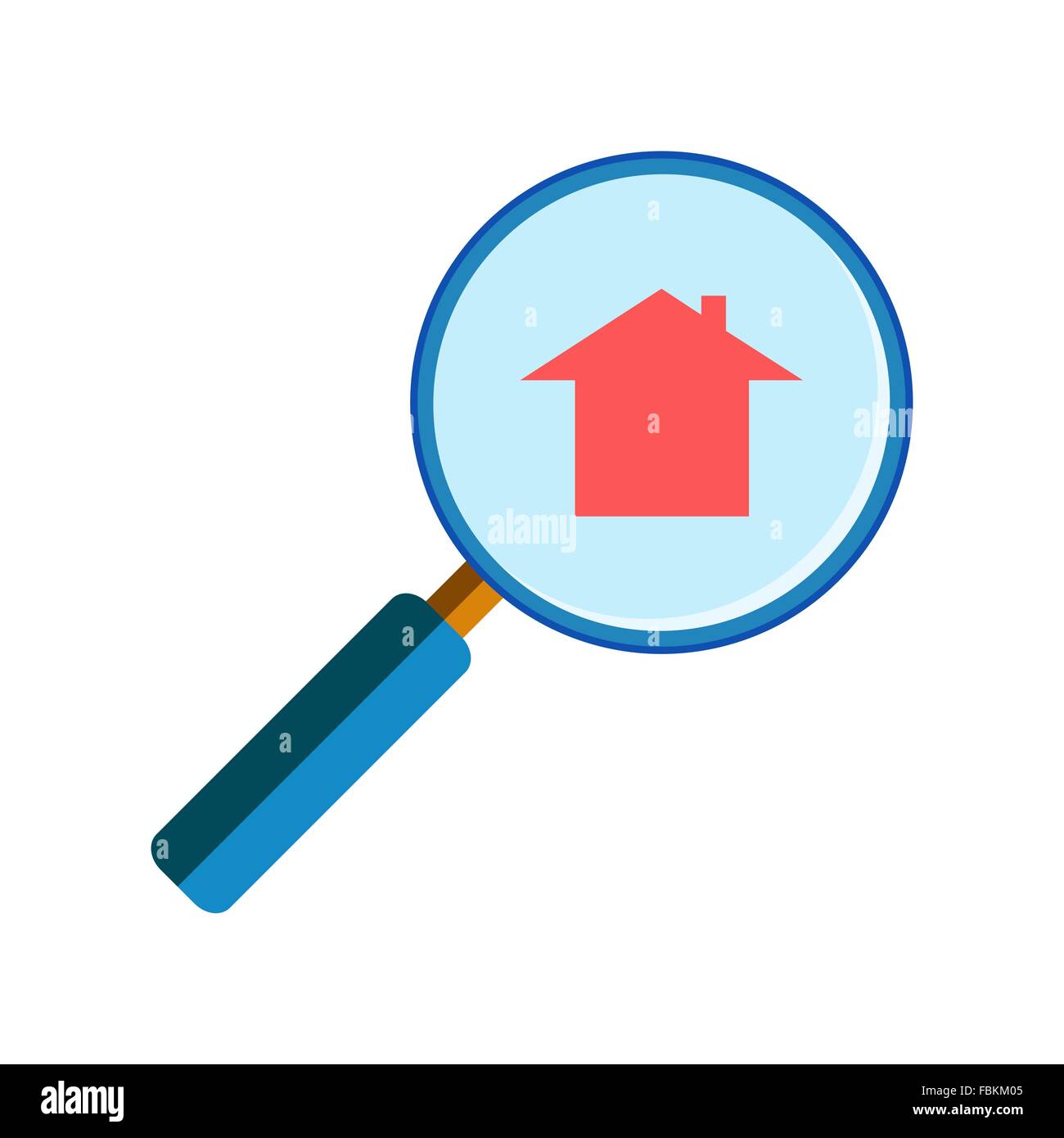 Magnifying glass with house sign Stock Vector Image & Art - Alamy