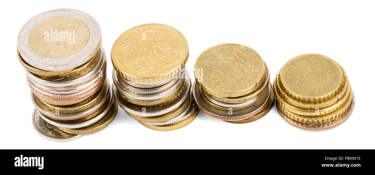 Piles of coins Stock Photo - Alamy