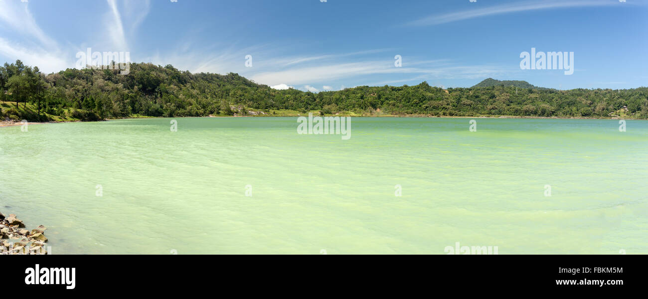 famous tourist attraction sulphurous lake - Danau Linow, North Sulawesi ...
