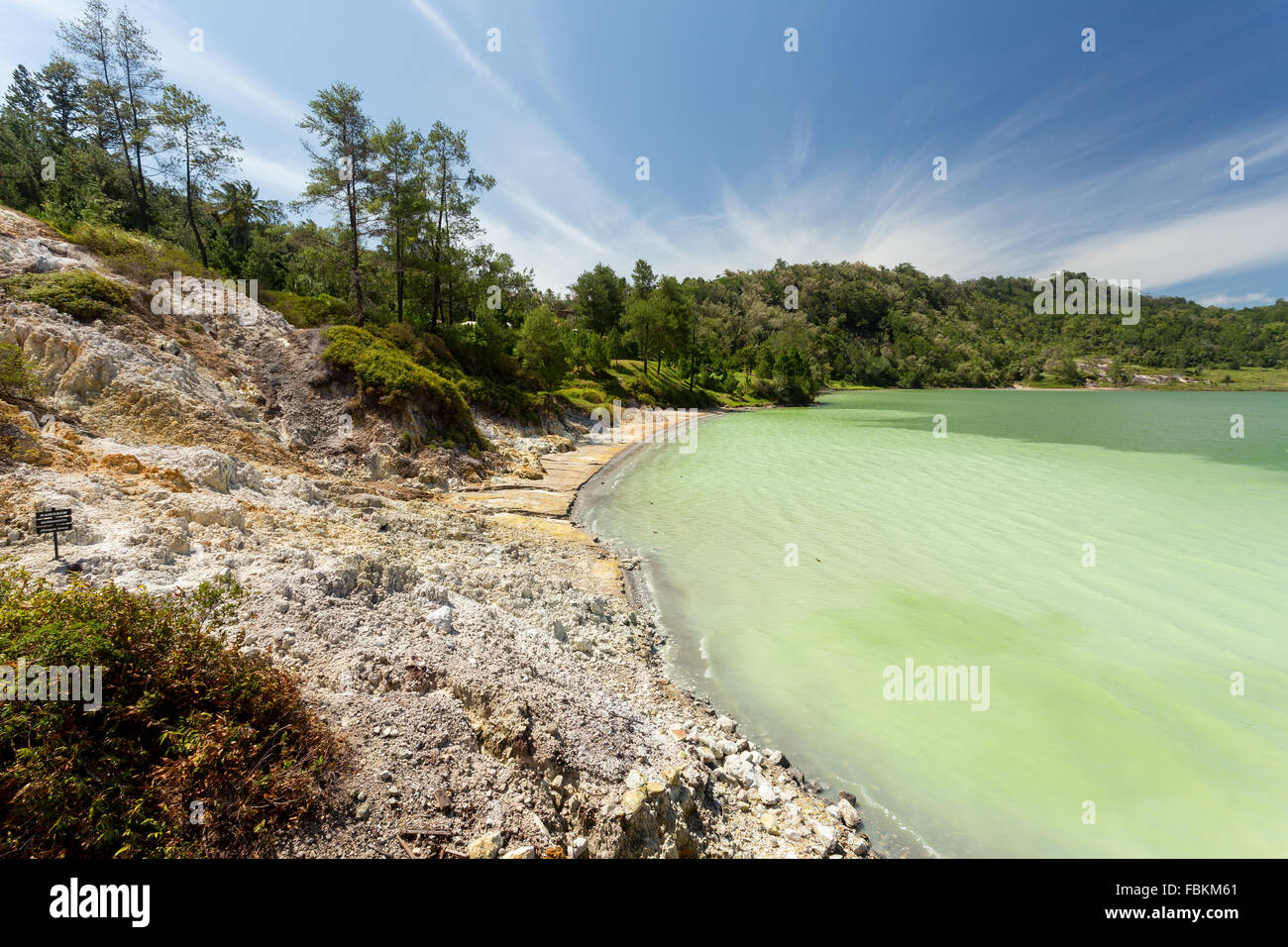 famous tourist attraction sulphurous lake - Danau Linow, North Sulawesi ...