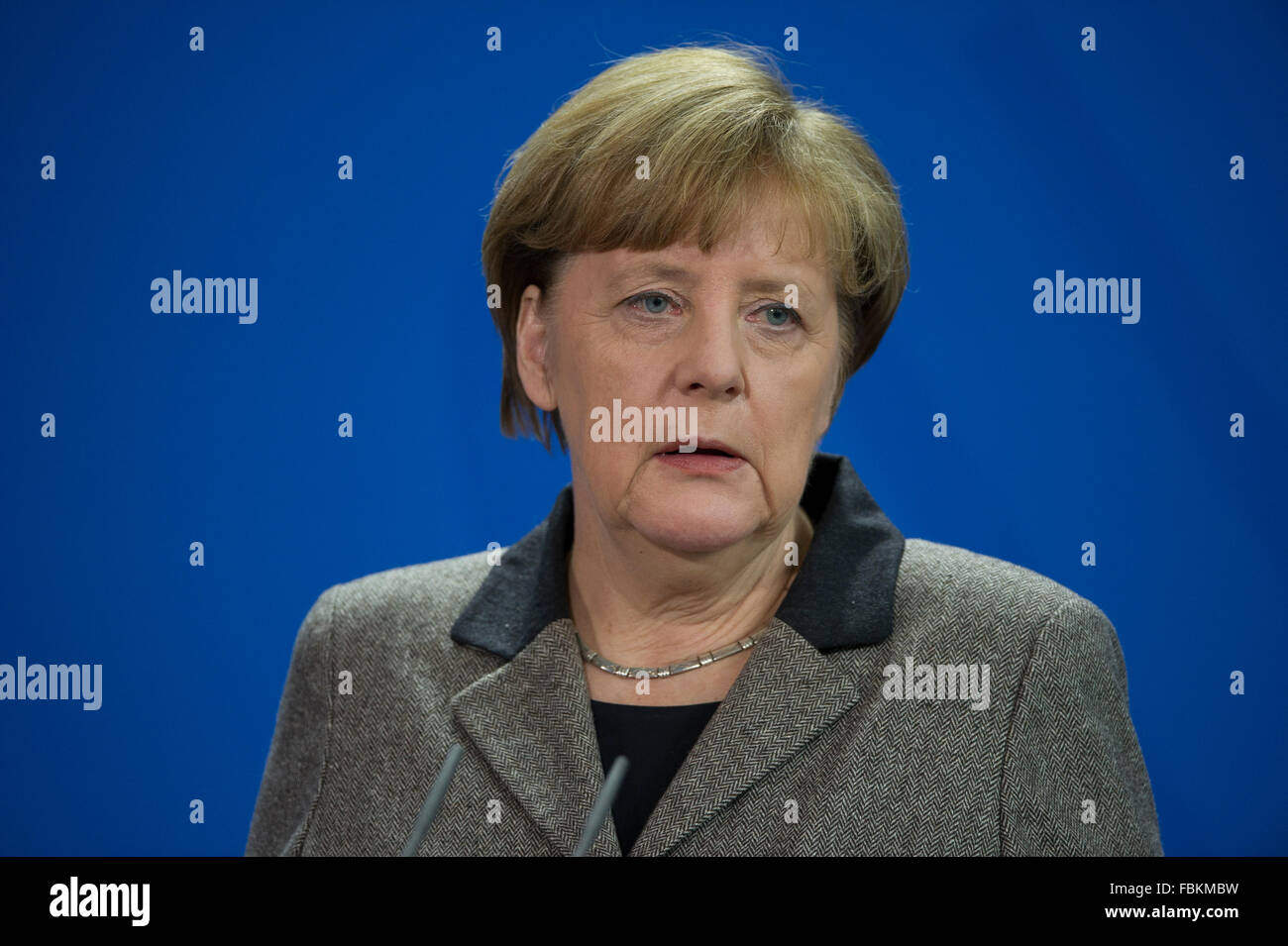 Chancellor Angela Merkel (CDU), photographed in Berlin, 12 January 2016 ...