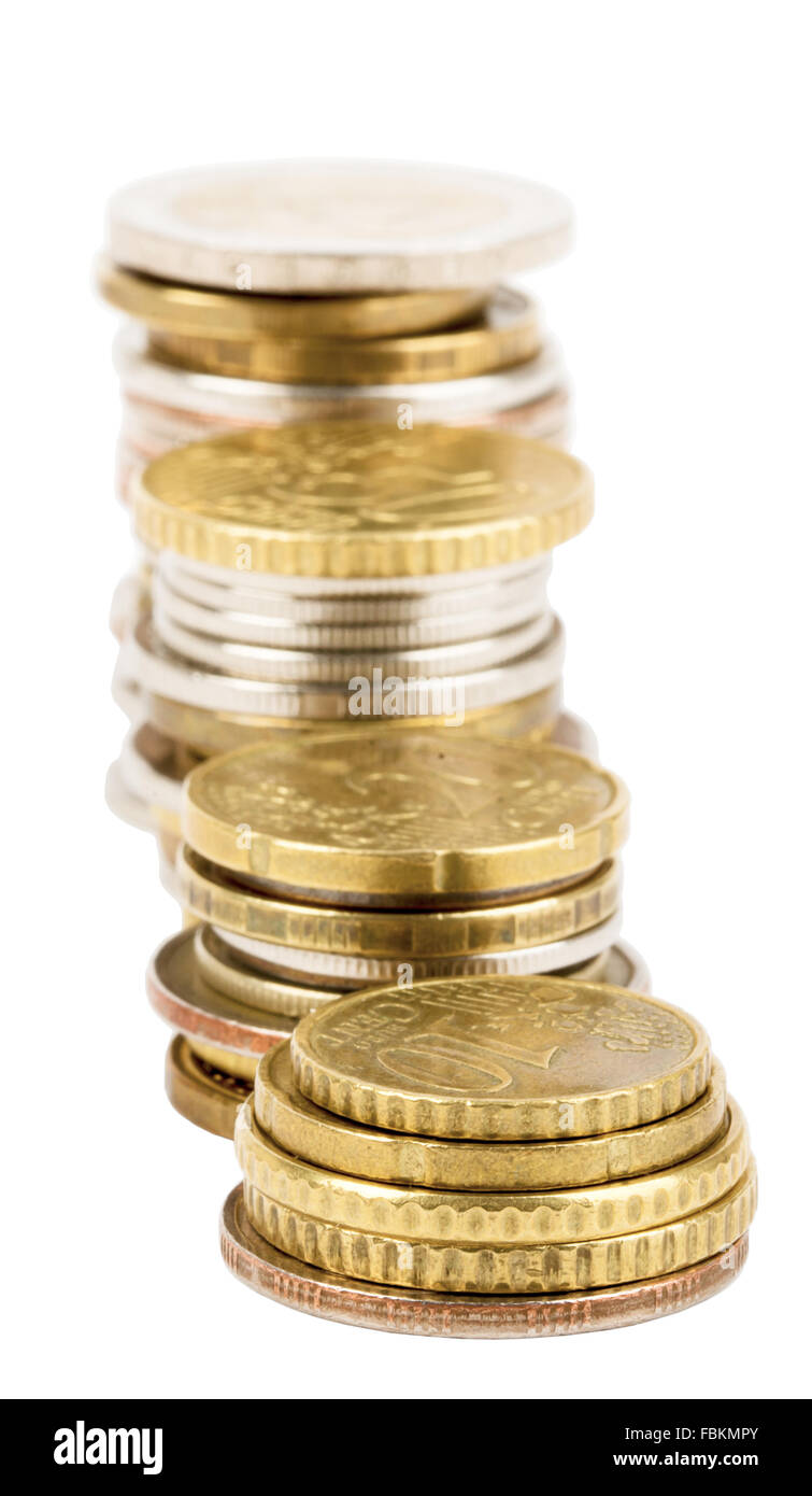 Piles of coins Stock Photo - Alamy
