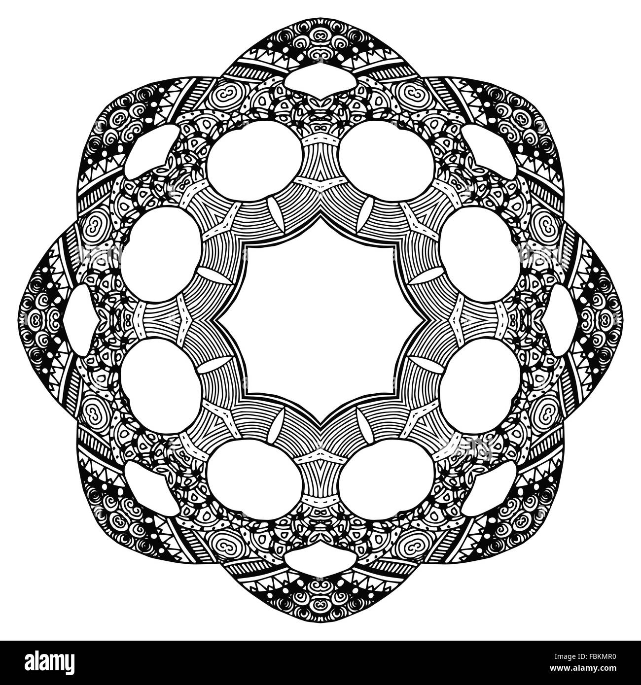 Zentangle style round pattern Stock Vector Image & Art - Alamy