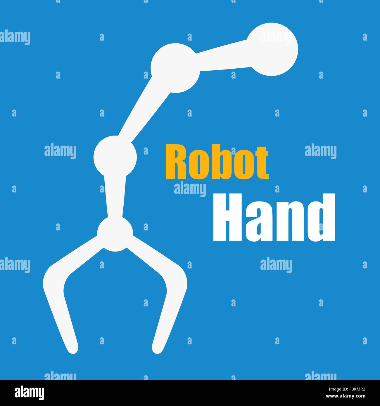 White robot hand on blue Stock Vector Image & Art - Alamy