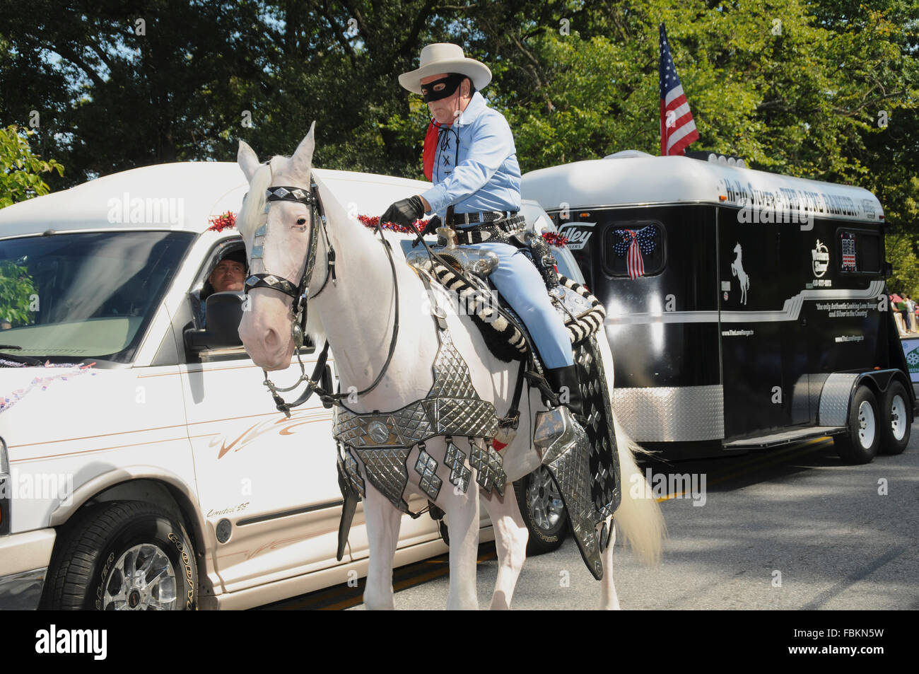 The 1950's character "The Lone Ranger" rides in a parade in Greenbelt ...