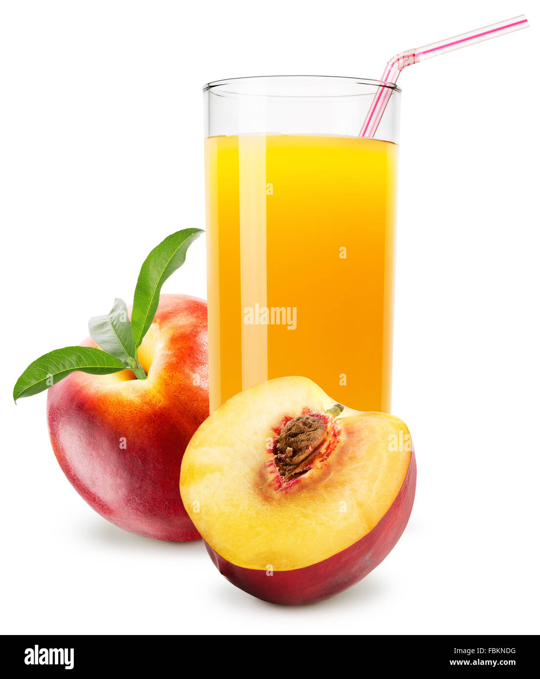 nectarine juice isolated on the white background Stock Photo - Alamy