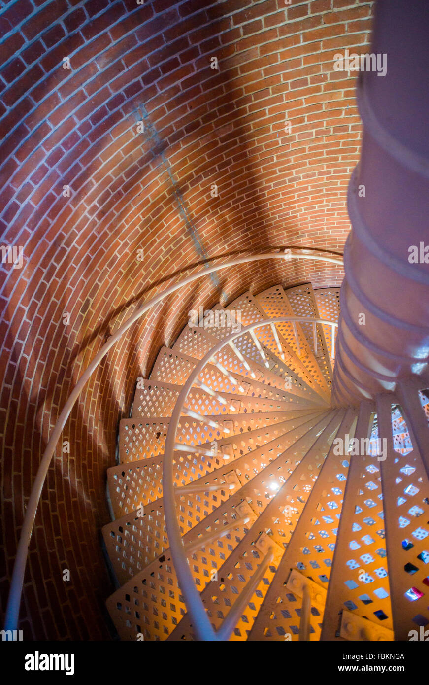 Interior of the Cape May Lighthouse, which was built in 1859 and is ...