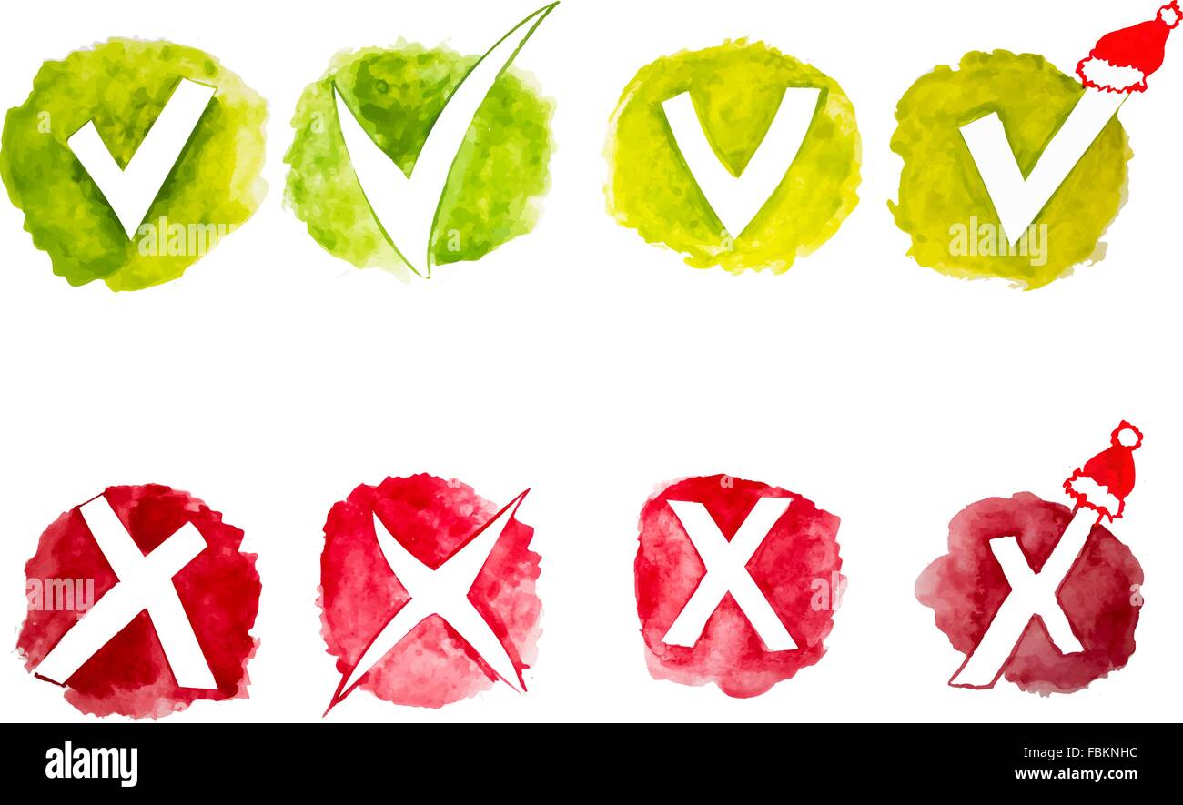 Watercolor brush stroke checkmark collection Stock Vector Image & Art ...