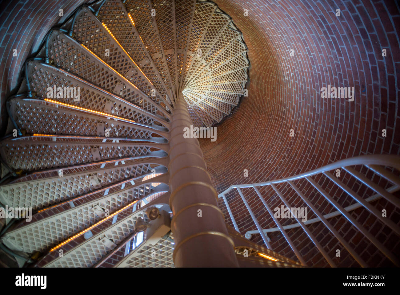 Interior of the Cape May Lighthouse, which was built in 1859 and is ...