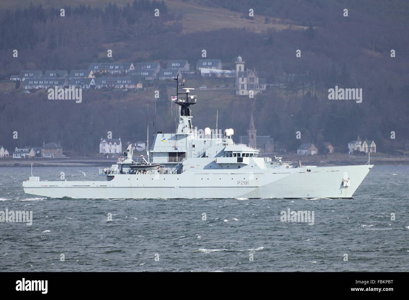 HMS Tyne (P281), a River-class offshore patrol vessel of the Royal Navy ...