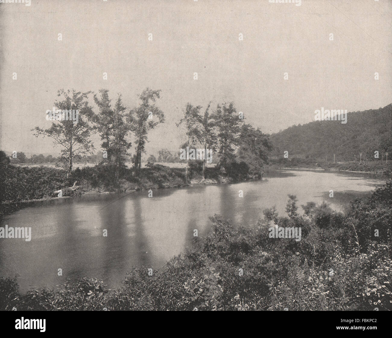 The Conemaugh River near New Florence, Pennsylvania, antique print 1895 ...