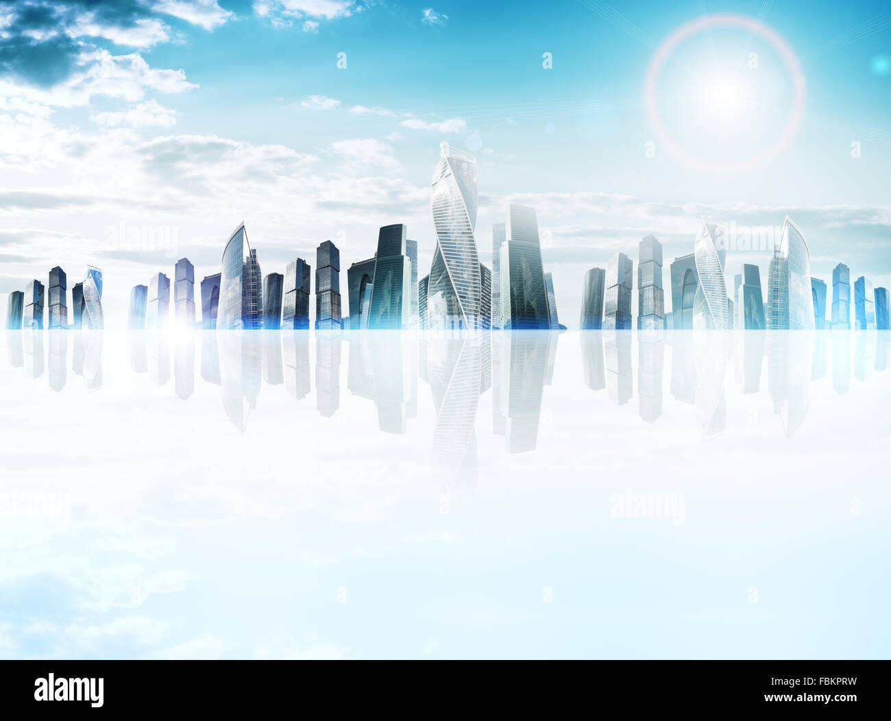 City with reflection Stock Photo - Alamy