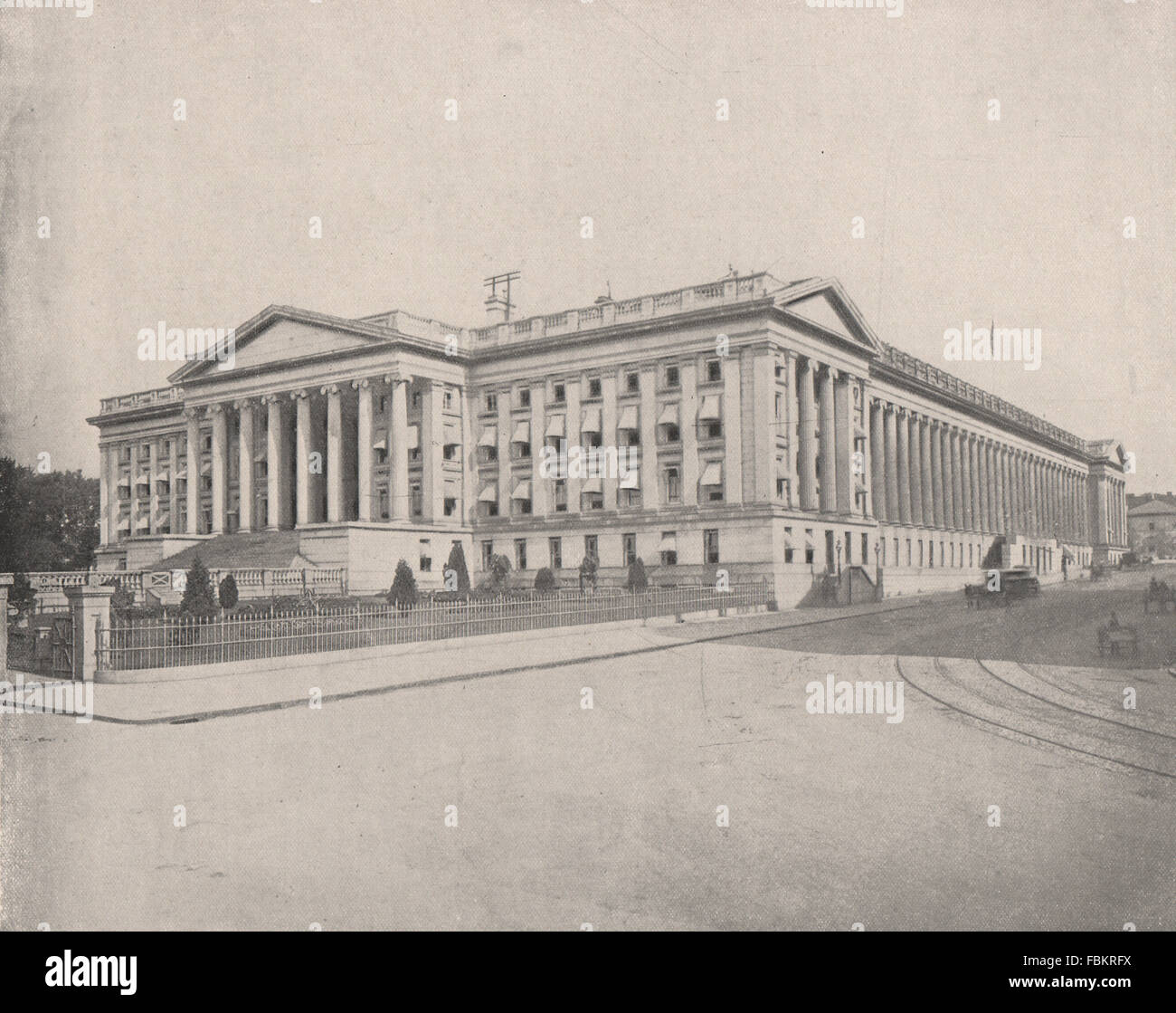 US Treasury Building, Washington DC, antique print 1895 Stock Photo - Alamy