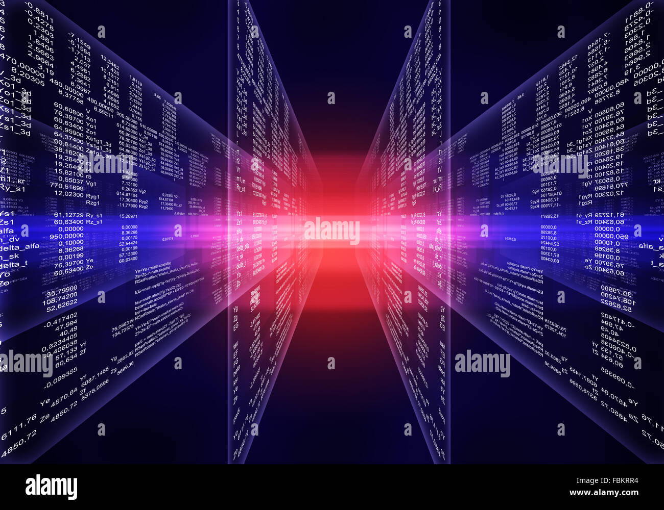 Binary blue and red computer code Stock Photo - Alamy