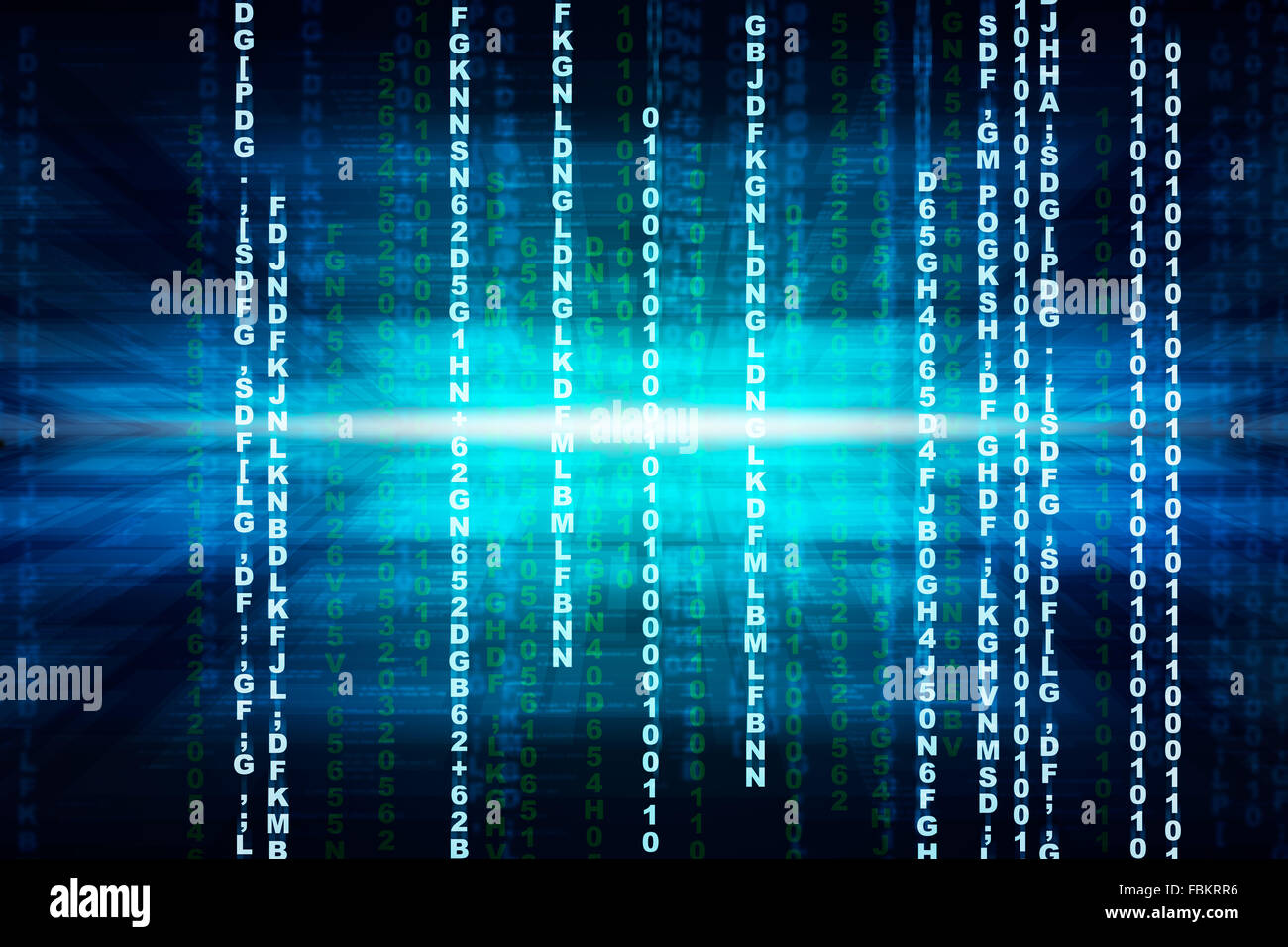 Binary blue computer code Stock Photo - Alamy